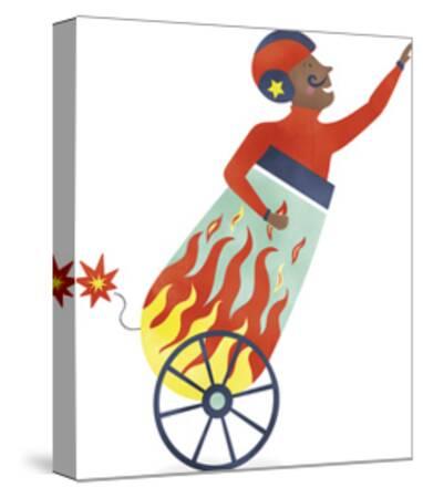 'Hugo the Human Cannonball' Stretched Canvas Print - Clara Wells ...