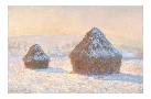 'Wheatstacks, Snow Effect, Morning, 1891' Posters - Claude Monet ...