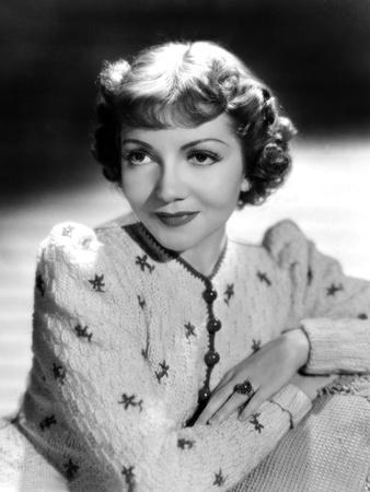 'Claudette Colbert, Portrait, 1939, in Embroidered Cardigan' Photo ...