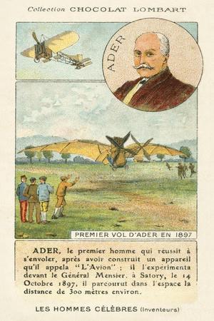 'Clement Ader, French Aviation Pioneer, and His First Flight in 1897 ...