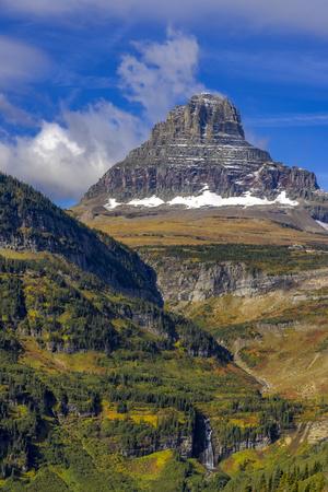'Clements Mountain and Reynolds Creek Falls in autumn, Glacier National ...