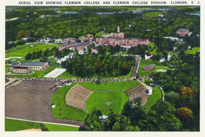 'Clemson, South Carolina - Clemson College and Stadium Aerial View ...
