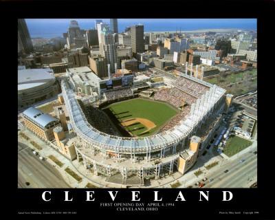 'Cleveland - First Indians Game at Jacobs Field' Posters - Mike Smith ...