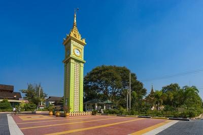 'Clock tower at campus of State Pariyatti Sasana University, Mandalay ...