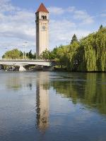 'Clock Tower by the Spokane River, Riverfront Park, Spokane, Washington ...
