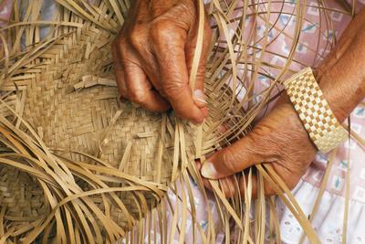 'Close-up Detail Of Woman's Hands Weaving Lauhala' Photographic Print ...