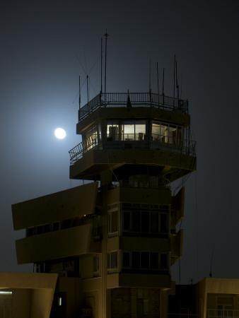 'Cob Speicher Control Tower under a Full Moon' Photographic Print ...