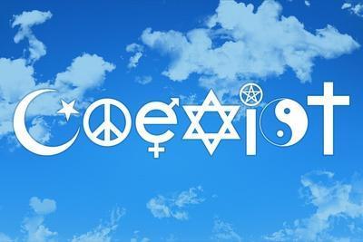 'Coexist Sky Motivational Plastic Sign' Prints | AllPosters.com