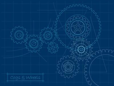 'Cogs Blueprint' Prints - TheWhiteRabbit | AllPosters.com