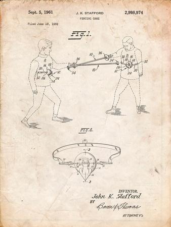 'Fencing Game Patent' Print - Cole Borders | AllPosters.com