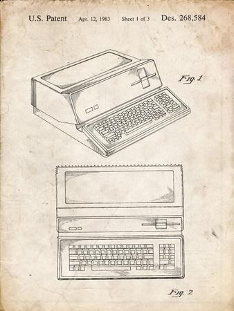 'PP171- Vintage Parchment Apple III Computer Patent Poster' Giclee ...