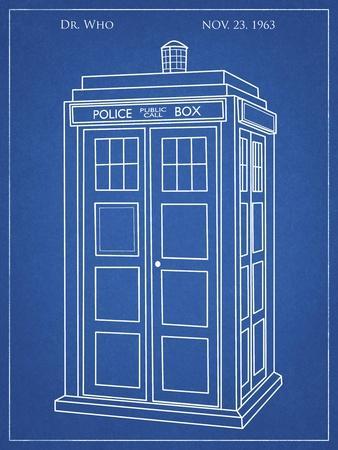 'PP189- Blueprint Doctor Who Tardis Poster' Giclee Print - Cole Borders ...
