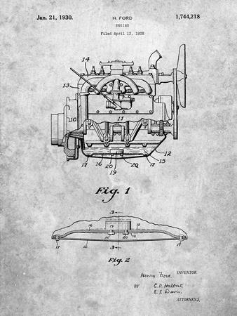'PP220-Slate Model A Ford Pickup Truck Engine Poster' Giclee Print ...