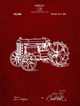 PP310-Burgundy Fordson Tractor Patent Poster Giclee Print - Cole ...