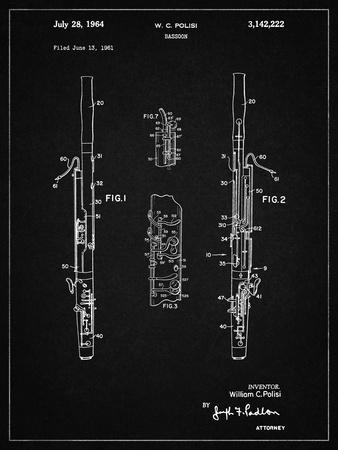 'PP392-Vintage Black Bassoon Patent Poster' Giclee Print - Cole Borders ...