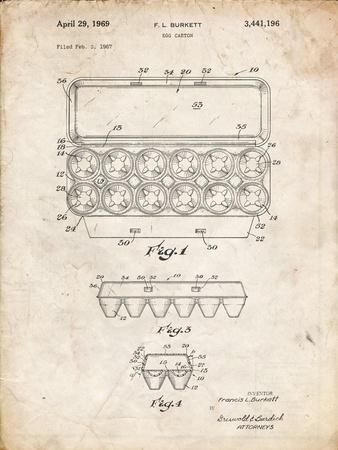PP480-Vintage Parchment Egg Carton Patent Poster Giclee Print - Cole ...