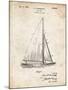 'PP878-Vintage Parchment Herreshoff R 40' Gamecock Racing Sailboat ...