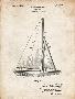 'PP878-Vintage Parchment Herreshoff R 40' Gamecock Racing Sailboat ...