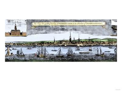 'Colonial Philadelphia's Skyline and Harbor, 1750s' Giclee Print ...