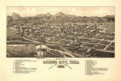 'Colorado - Panoramic Map of Canon City' Prints - Lantern Press ...