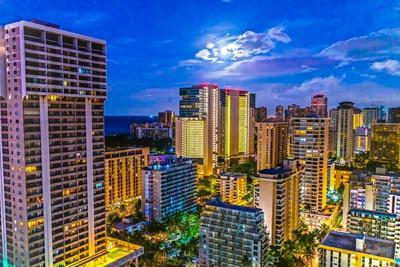 'Colorful early morning, Honolulu, Oahu, Hawaii.' Photographic Print ...