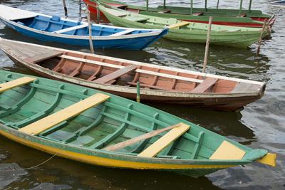 'Colorful Local Wooden Fishing Boats, Alter Do Chao, Amazon, Brazil ...