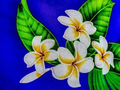 Colorful Polynesian textile, Waikiki, Honolulu, Oahu, Hawaii ...