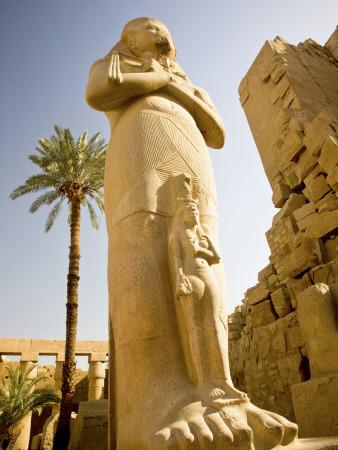 'Colossus of Ramses Ii and a Favorite Daughter in Karnak Temple, Luxor ...