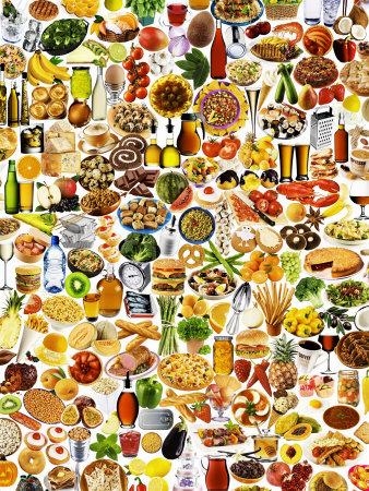 'Colourful Mixture of Foods and Dishes' Photographic Print | AllPosters.com
