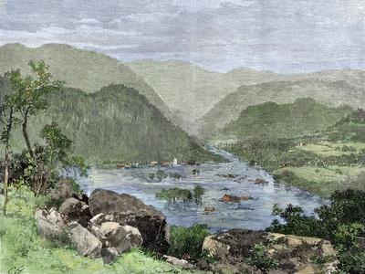 'Conemaugh River Vallee after Johnstown Great Flow, Pennsylvania, 1889 ...