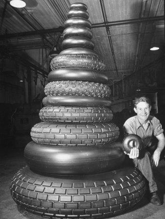 'Conical Stack of Aircraft Landing Wheels' Photographic Print - Bernard ...