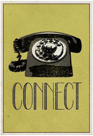 'Connect Retro Telephone Player Art Poster Print' Photo | AllPosters.com