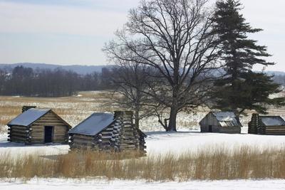'Continental Soldiers' Cabins Reconstructed at the Valley Forge Winter ...