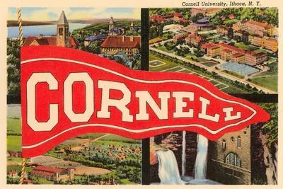 'Cornell Views and Pennant, Ithaca, New York' Posters | AllPosters.com