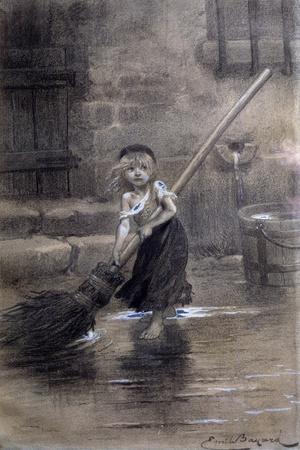 'Cosette, Sweeping Barefoot - by Emile Bayard' Giclee Print ...