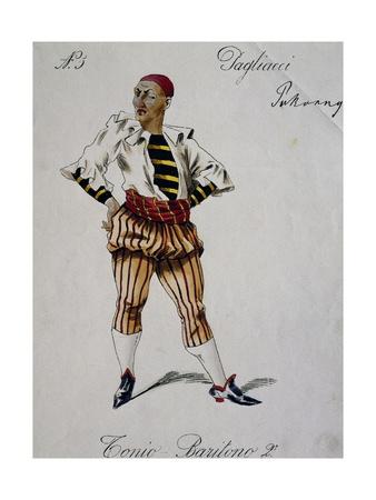 'Costume Sketch for Tonio in Pagliacci, Opera by Ruggero Leoncavallo ...