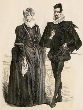 'Couple of the German Nobility, around 1500 - Man and Woman of German ...