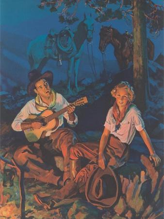 Cowboy and Cowgirl in Love Prints | AllPosters.com
