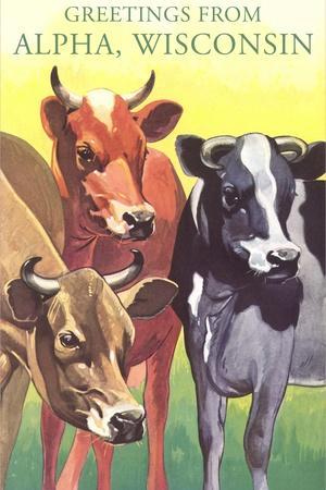 'Cows, Greetings from Alpha' Posters | AllPosters.com