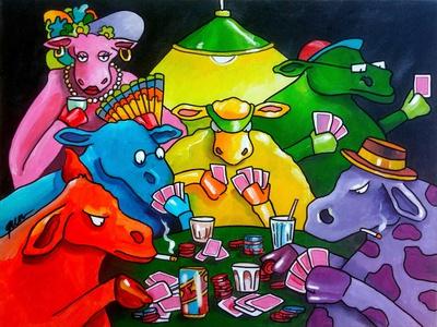 'Cows Poker' Giclee Print - Howie Green | AllPosters.com