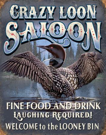 'Crazy Loon Saloon' Tin Sign | AllPosters.com