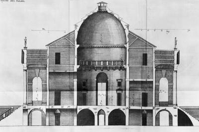 'Cross-Section of the Villa Rotonda Near Vicenza, Designed by Andrea ...