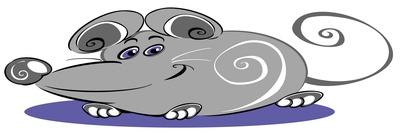 'Curly Mouse - cartoon' Giclee Print - Neale Osborne | AllPosters.com