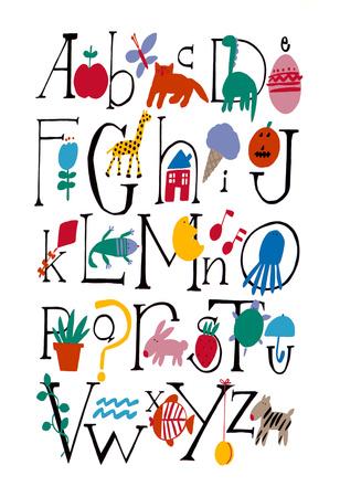 'Cute Alphabet With Illustrations' Posters | AllPosters.com