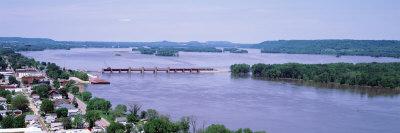 'Dam over a River, Mississippi River, Bellevue, Iowa, USA' Photographic ...