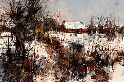 'Rural Landscape in Winter Oil Painting' Photographic Print - Dan ...