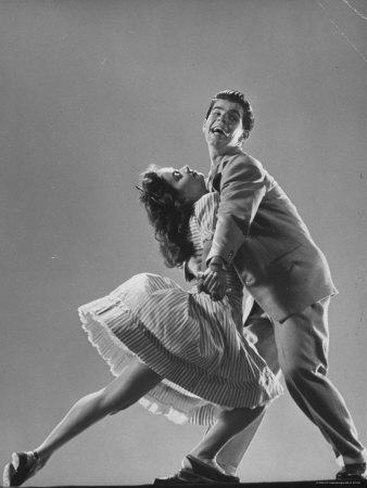 'Dancers Kaye Popp and Stanley Catron Demonstrating the Lindy Hop ...