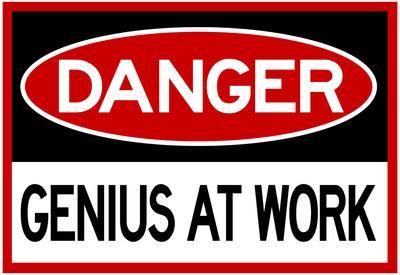 'Danger Genius At Work Sign' Posters | AllPosters.com