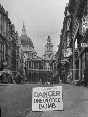 'Danger Unexploded Bomb Sign at Cordoned Off Area in Front of St. Paul ...