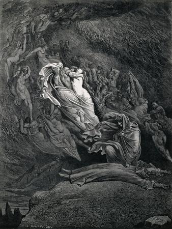 'Dante and Virgil with Paolo and Francesca, Illustration to Inferno ...